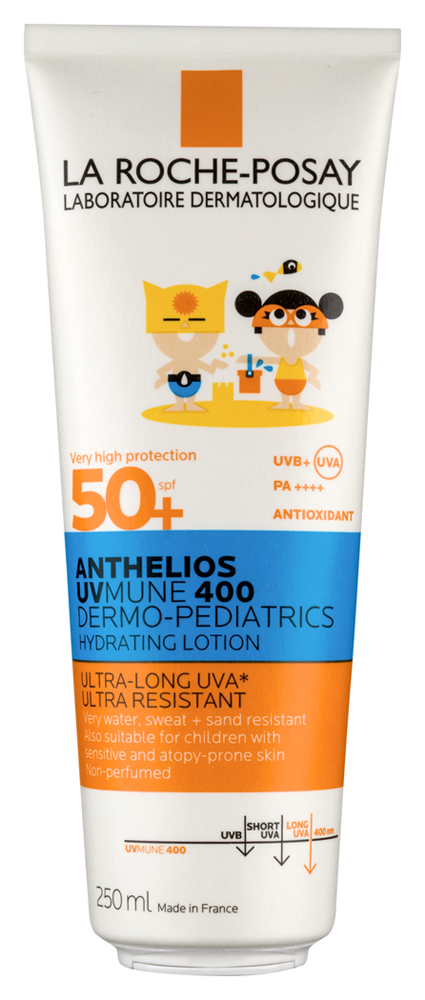La roche-posay anthelios uvmune 400 dermo-pediatrics молочко для лица и тела увлажняющее детское солнцезащитное spf 50+ 250 мл/ppd26