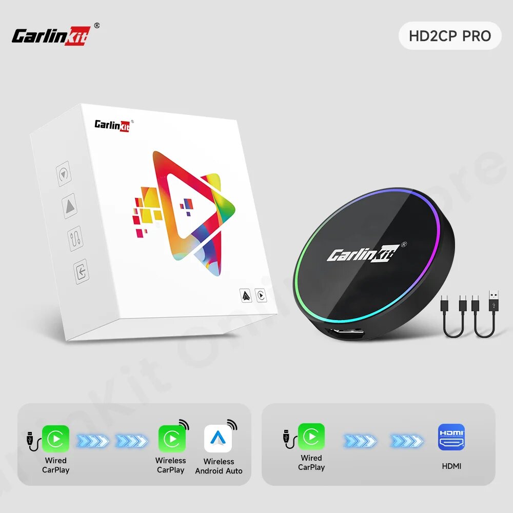 2025 CarlinKit 4.0 Pro CarPlay to CarPlay Android auto Беспроводной адаптер HDMI Вход Поддержка ТВ-палка ТВ-приставка PS4 PS5 Xbox Mini PC, CarlinKit 4.0 Pro, For Wired CarPlay