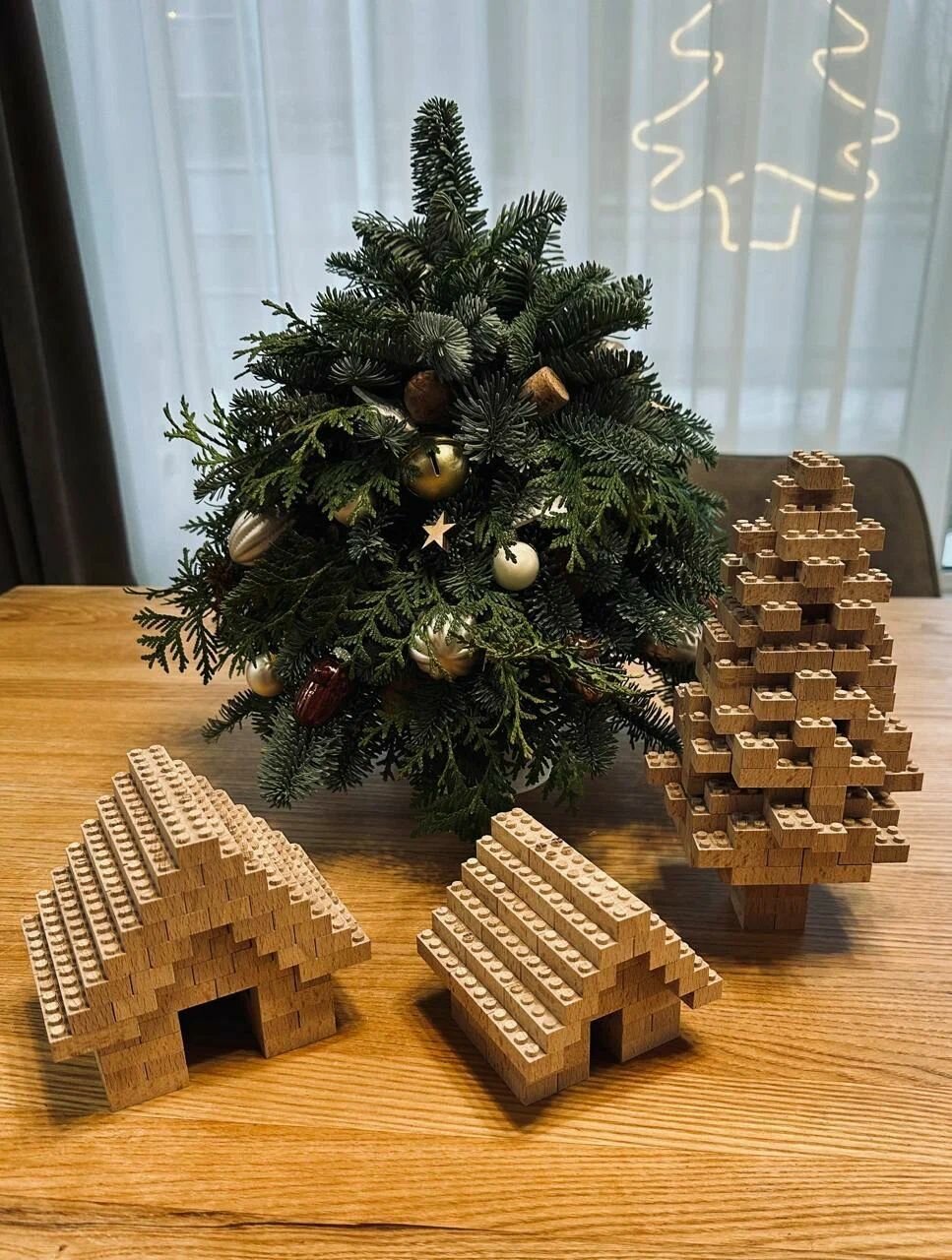 Конструктор вуденбрик, 200 деревянных деталей, для игры, конструирования, развития логики и моторики