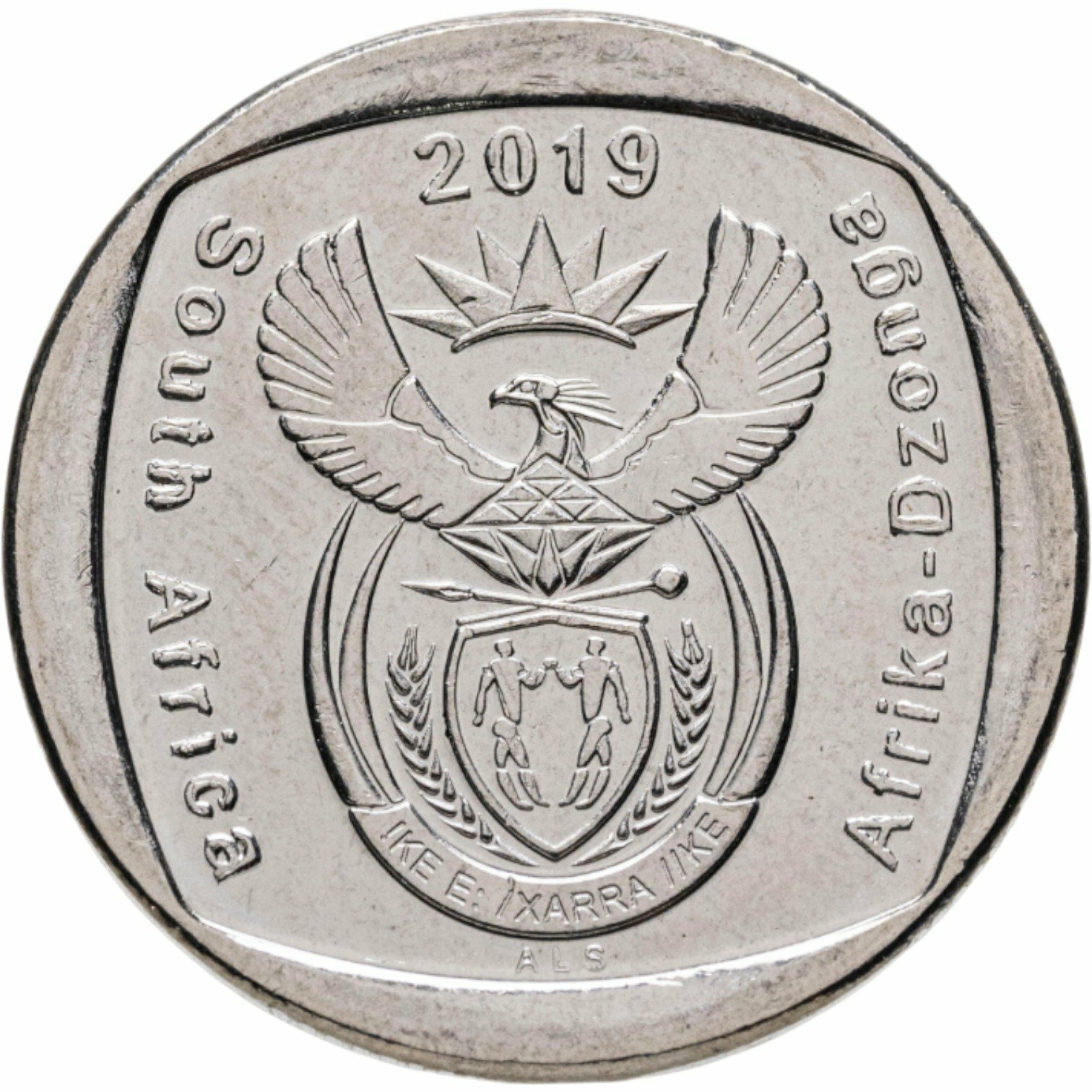 ЮАР 2 рэнда ранда 2019 "25 лет конституционной демократии в Южной Африке - Права детей", Мельхиор медь-никель, в сохранности BUNC