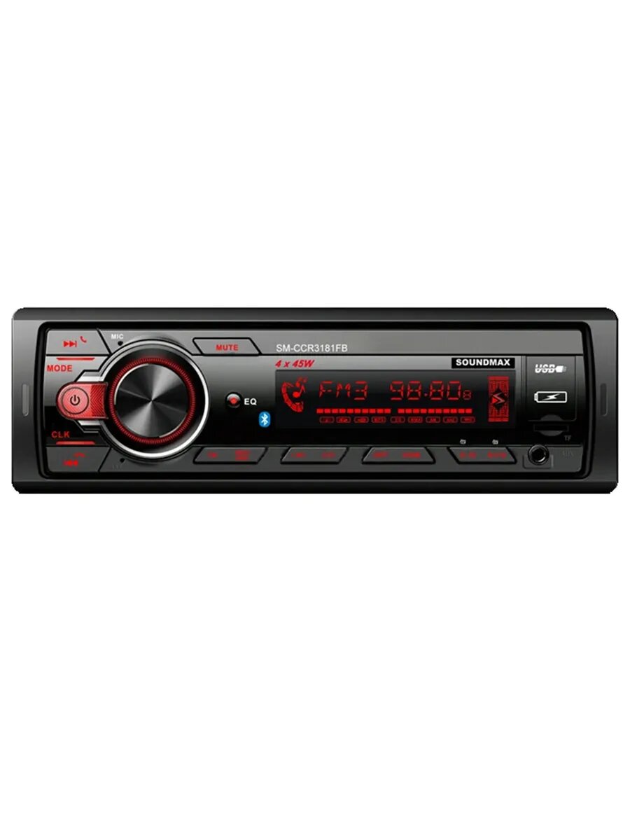 Автомагнитола SM-CCR3181FB FM-USB-RCA-SD Bluetooth 4х45Вт
