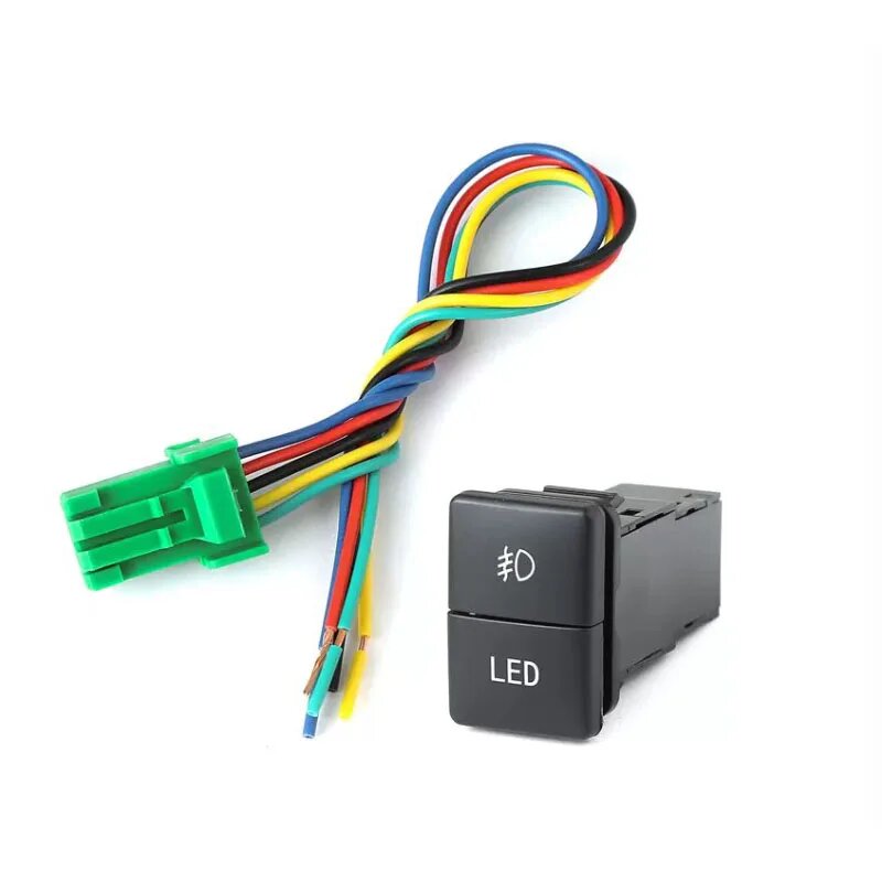 Автомобильный двойной переключатель, противотуманные фары, радар, светодиодные прожекторы, кнопка переключения блокировки дифференциала для Toyota Prado 150 LC200 LC76 20-24, Fog lamp LED