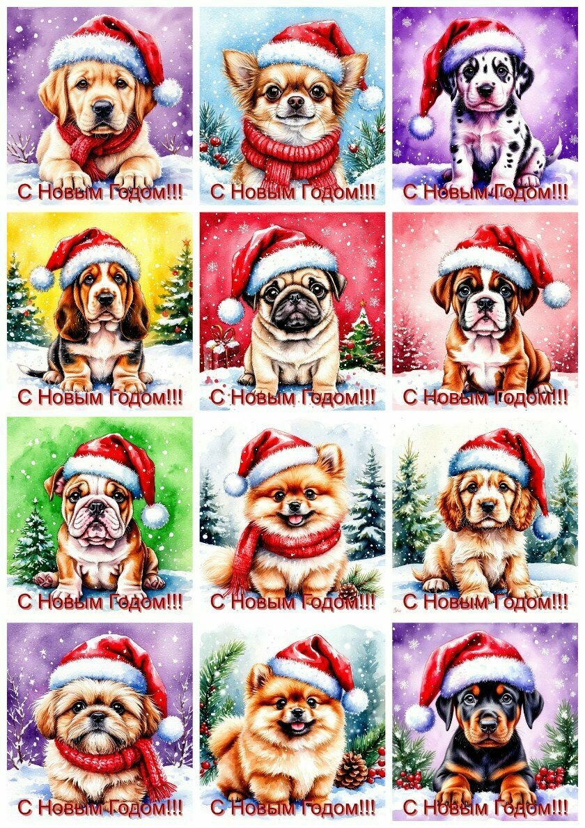 Водорастворимая картинка для мыла "Собаки" А4