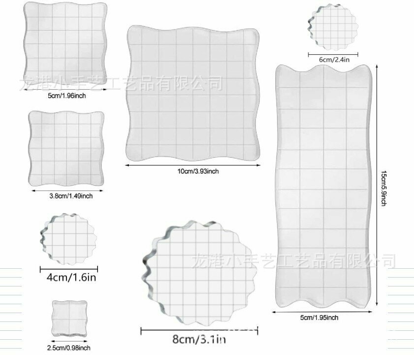 8шт. Прозрачный Акриловый Штамп Блок Набор