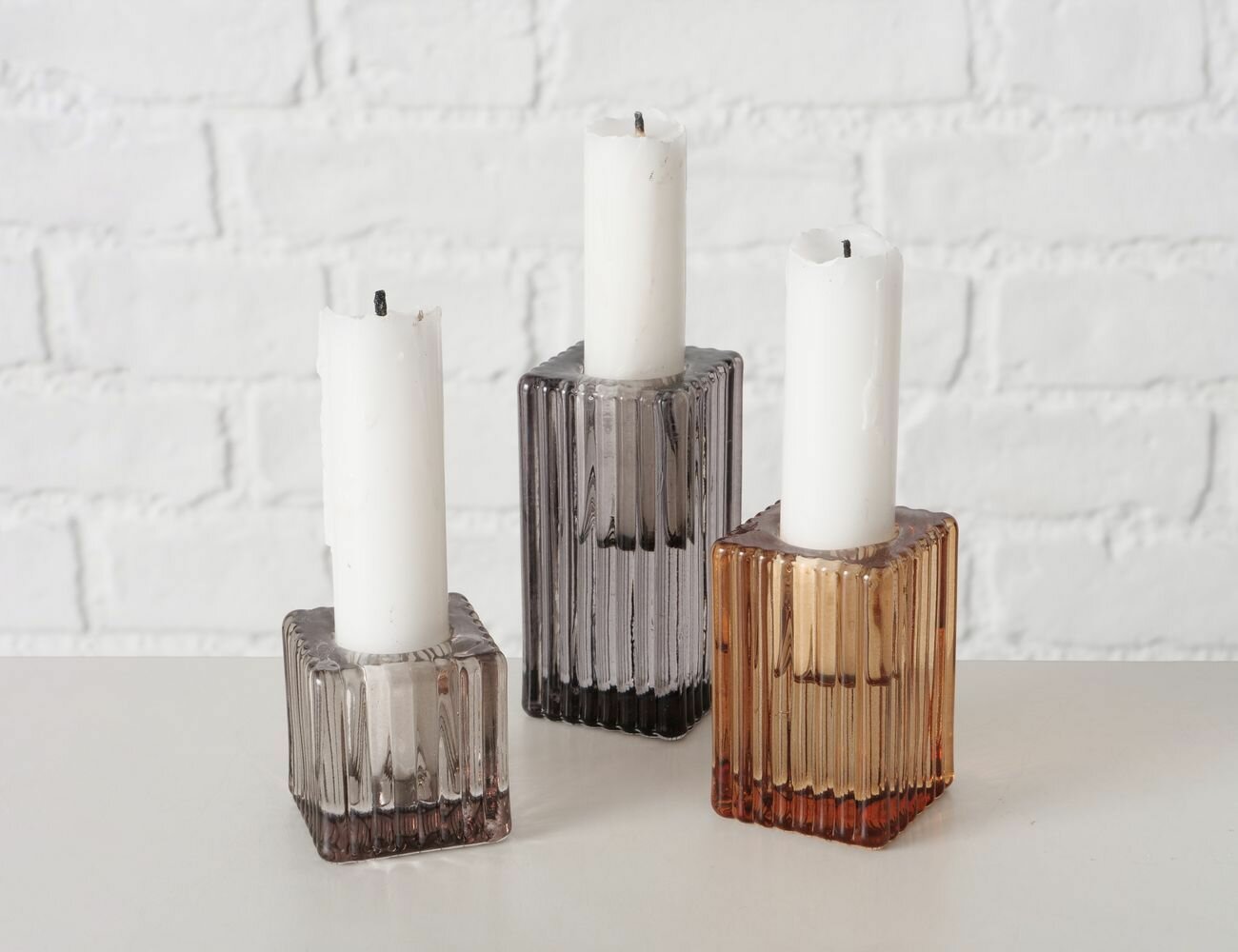 Набор декоративных подсвечников скансано, стекло, 4-8 см, 3 шт, Boltze 2051281