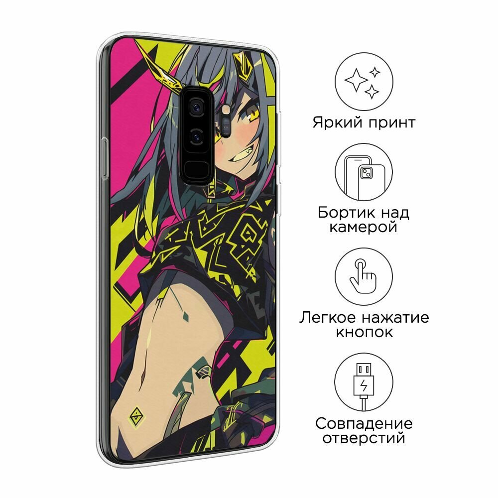 Чехол на Samsung Galaxy S9 + / Самсунг Галакси С9 Плюс с принтом "Девушка в кибер костюме" — фото 1