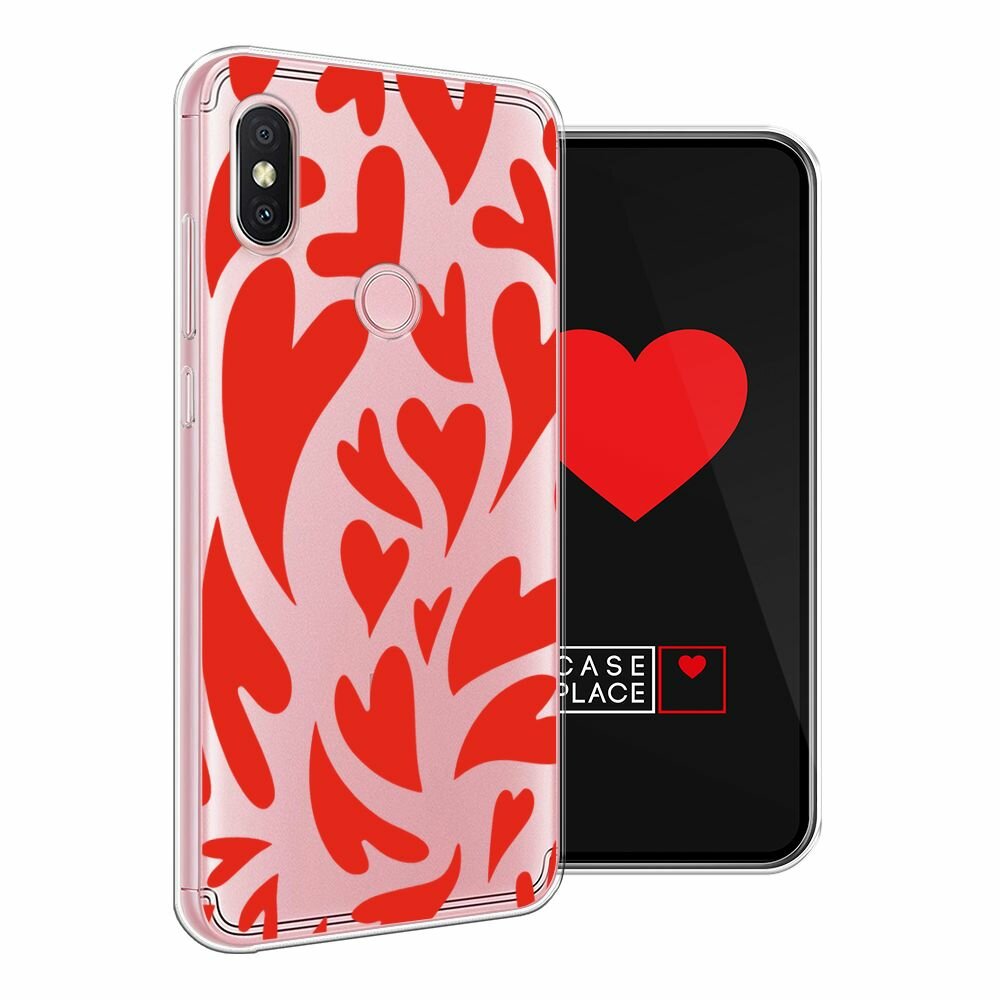 Чехол на Xiaomi Redmi S2 (Redmi Y2) / Сяоми Редми С2 (Редми Y2) с принтом "Crazy hearts 2 - 14 февраля", прозрачный — фото 1