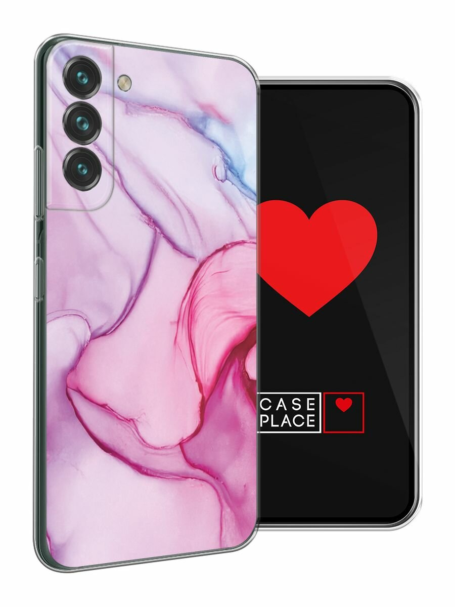 Чехол на Samsung Galaxy S22 / Самсунг Галакси S22 с принтом "Розовые мраморные разводы" — фото 1