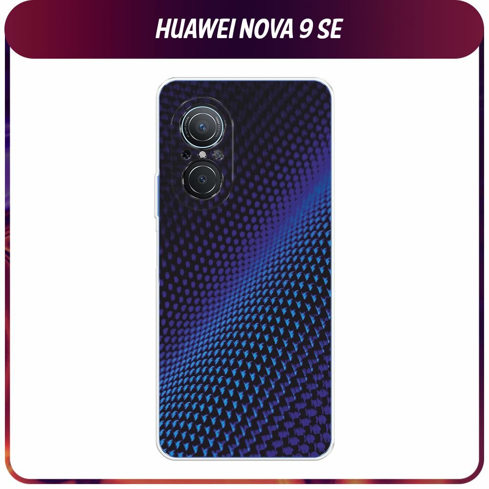 Чехол на Huawei Nova 9 SE / Хуавей Нова 9 SE с принтом "Синий карбон"