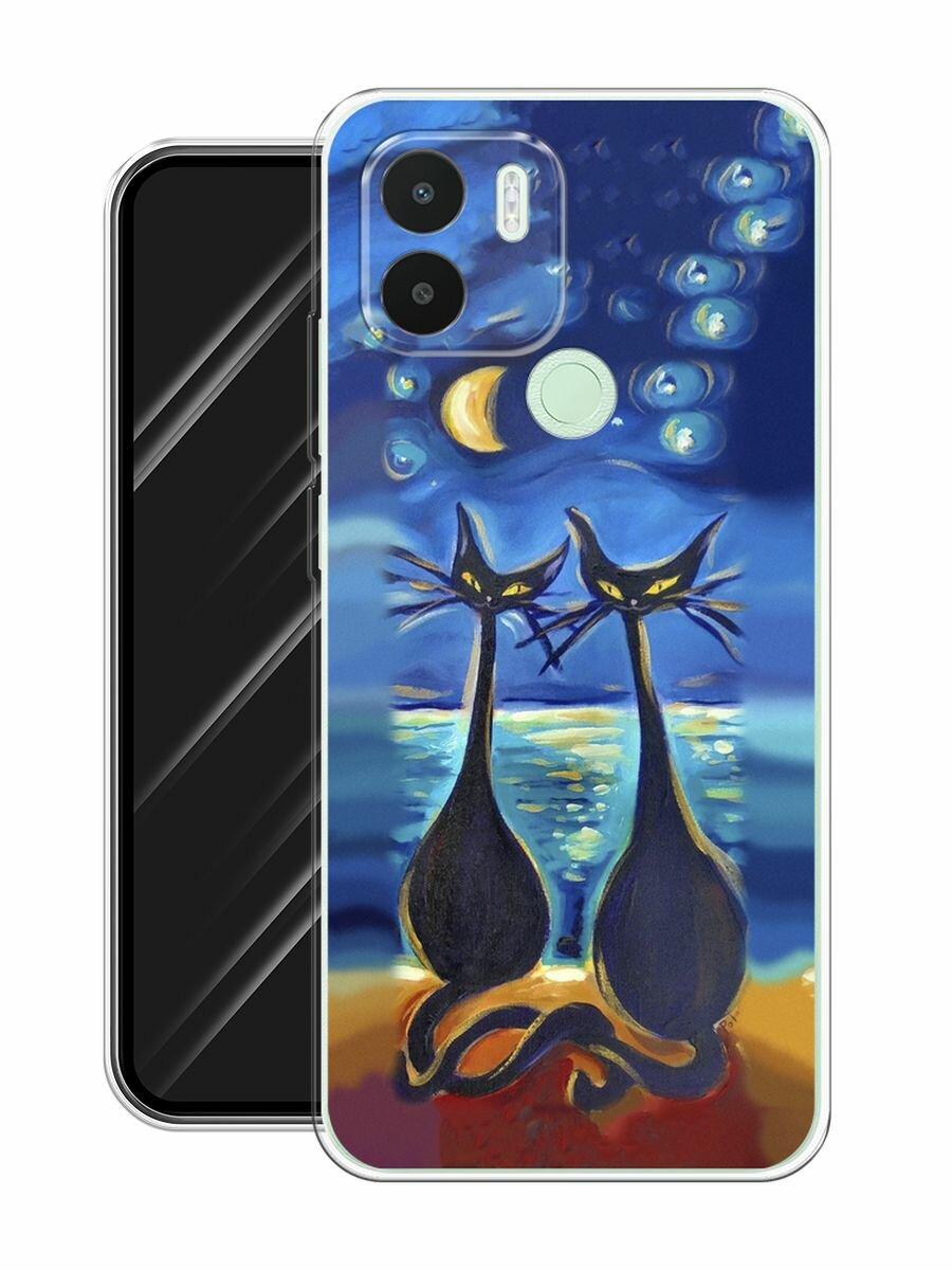 Чехол на Xiaomi Redmi A1+/Redmi A2+/Poco C51/C50 / Редми A1+ с принтом "Влюбленные котики 7" — фото 1