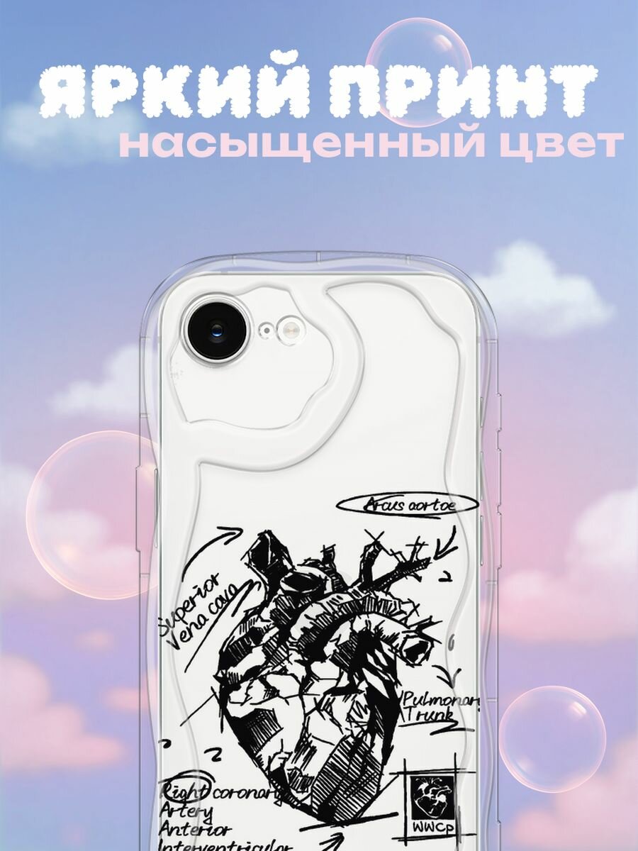Чехол на iPhone 16e / Айфон 16е/17e с принтом "Анатомическое сердце 2" — фото 1