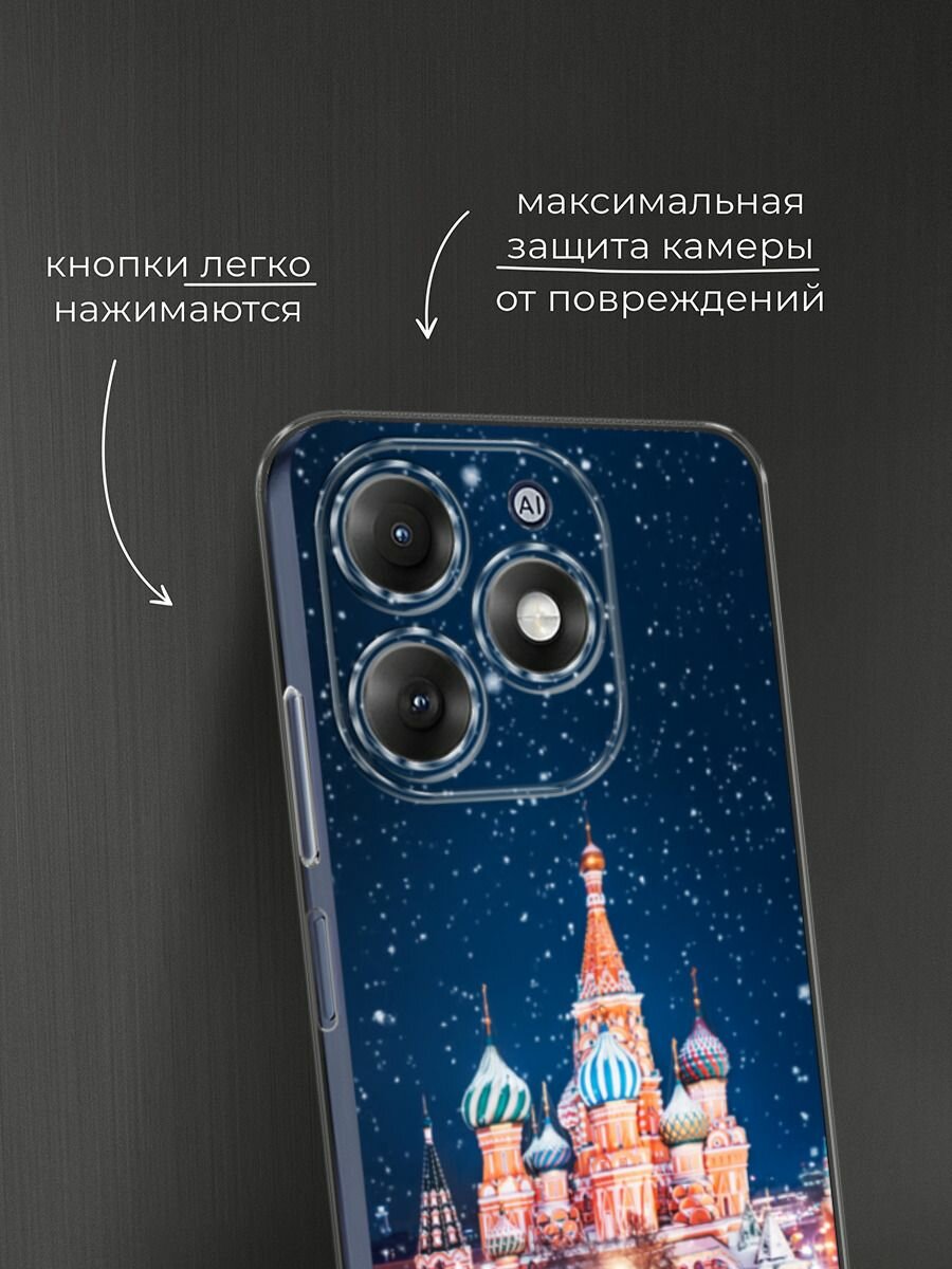 Силиконовый чехол на Itel A70 / Ител А70 с принтом "Москва 1" — фото 1