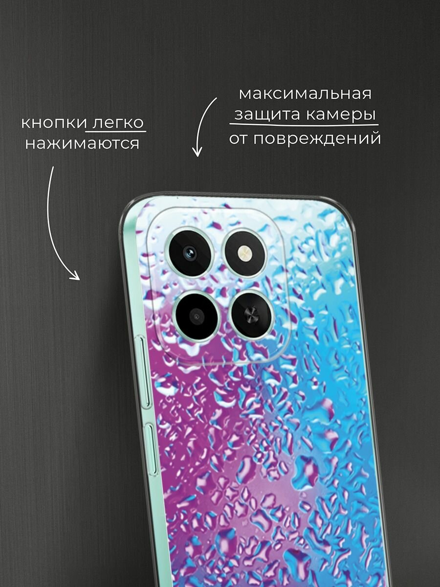 Силиконовый чехол на Honor X6c / Хонор X6c с принтом "Капли на стекле" — фото 1