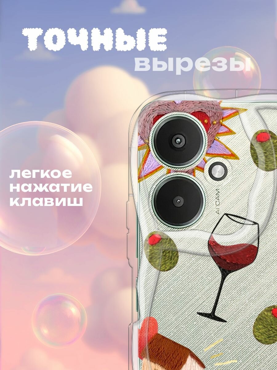 Чехол на Xiaomi Redmi 13C/Poco C65 / Редми 13C/Поко C65 с принтом "Ниточный коллаж" — фото 1