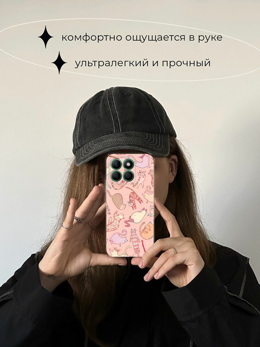 Силиконовый чехол на Honor X8B / Хонор X8B с принтом "Розовое счастье" — фото 1