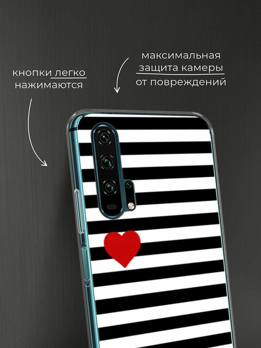 Чехол на Honor 20 Pro / Хонор 20 Про с принтом "Красное сердце" — фото 1