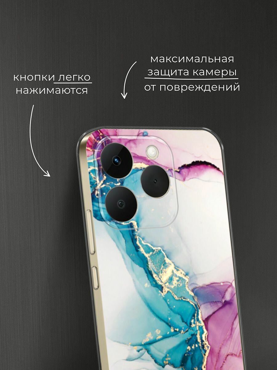 Чехол на Realme 15T / Реалми 15Т с принтом "Розовые разводы рисунок" — фото 1