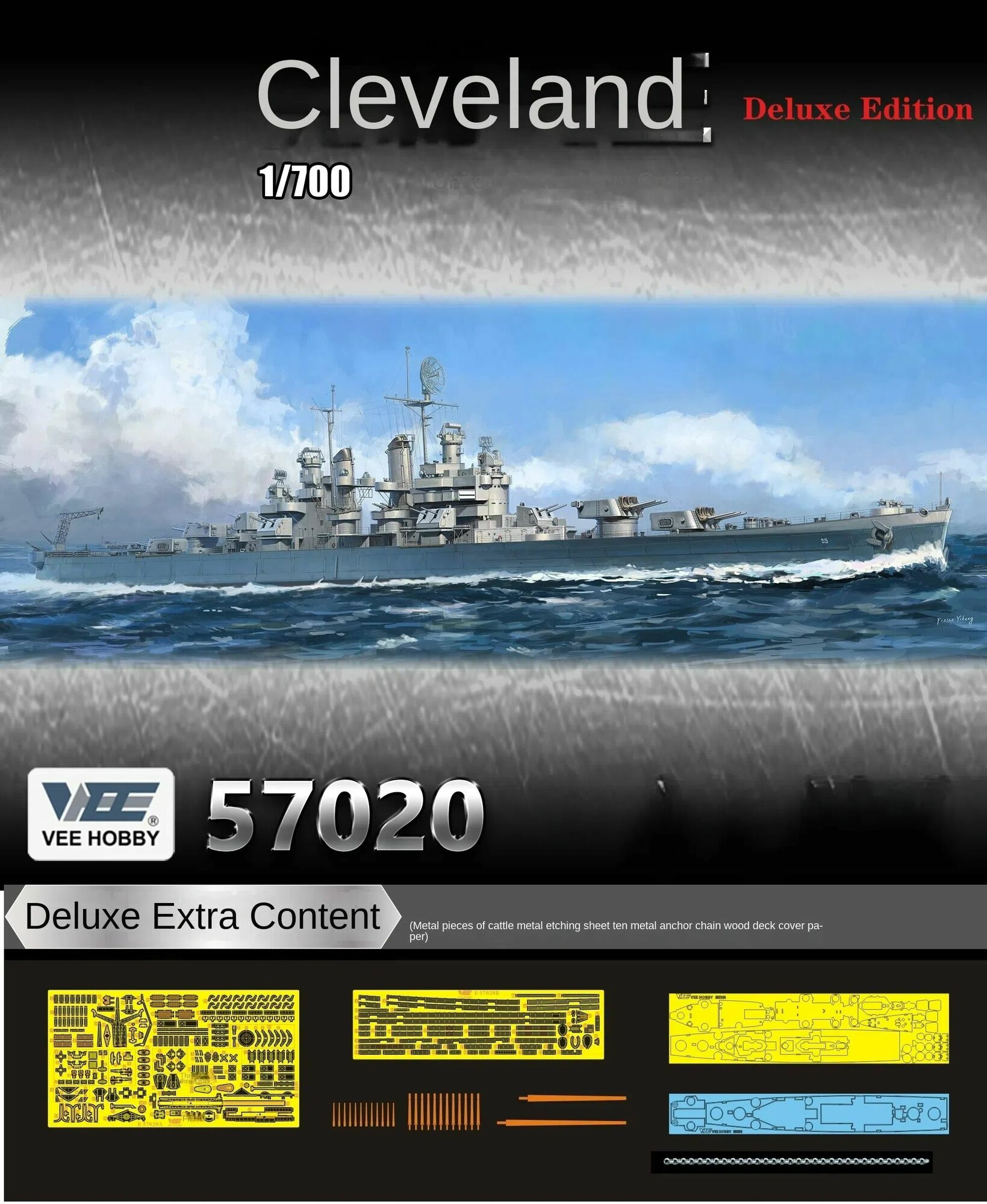 VEE Hobby E57020 1/700 USS CLEVELAND CL-55 1945 Роскошная версия Модель сборки военного корабля