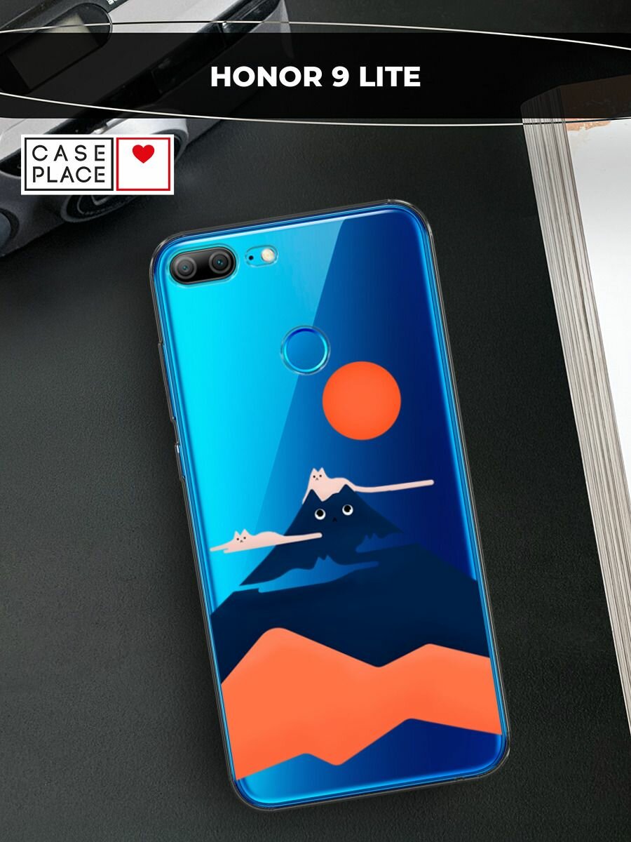 Чехол на Honor 9 Lite / Хонор 9 Лайт с принтом "Кот-гора", прозрачный