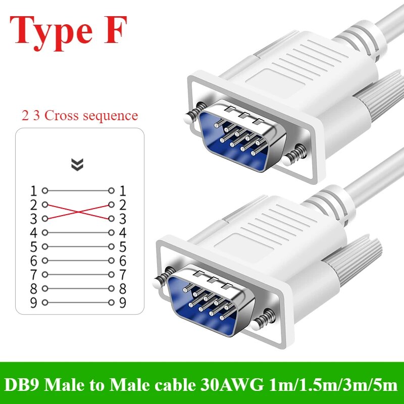 DB9 последовательный кабель 1/3/5 шт. 1m, 1 PCS, Type F