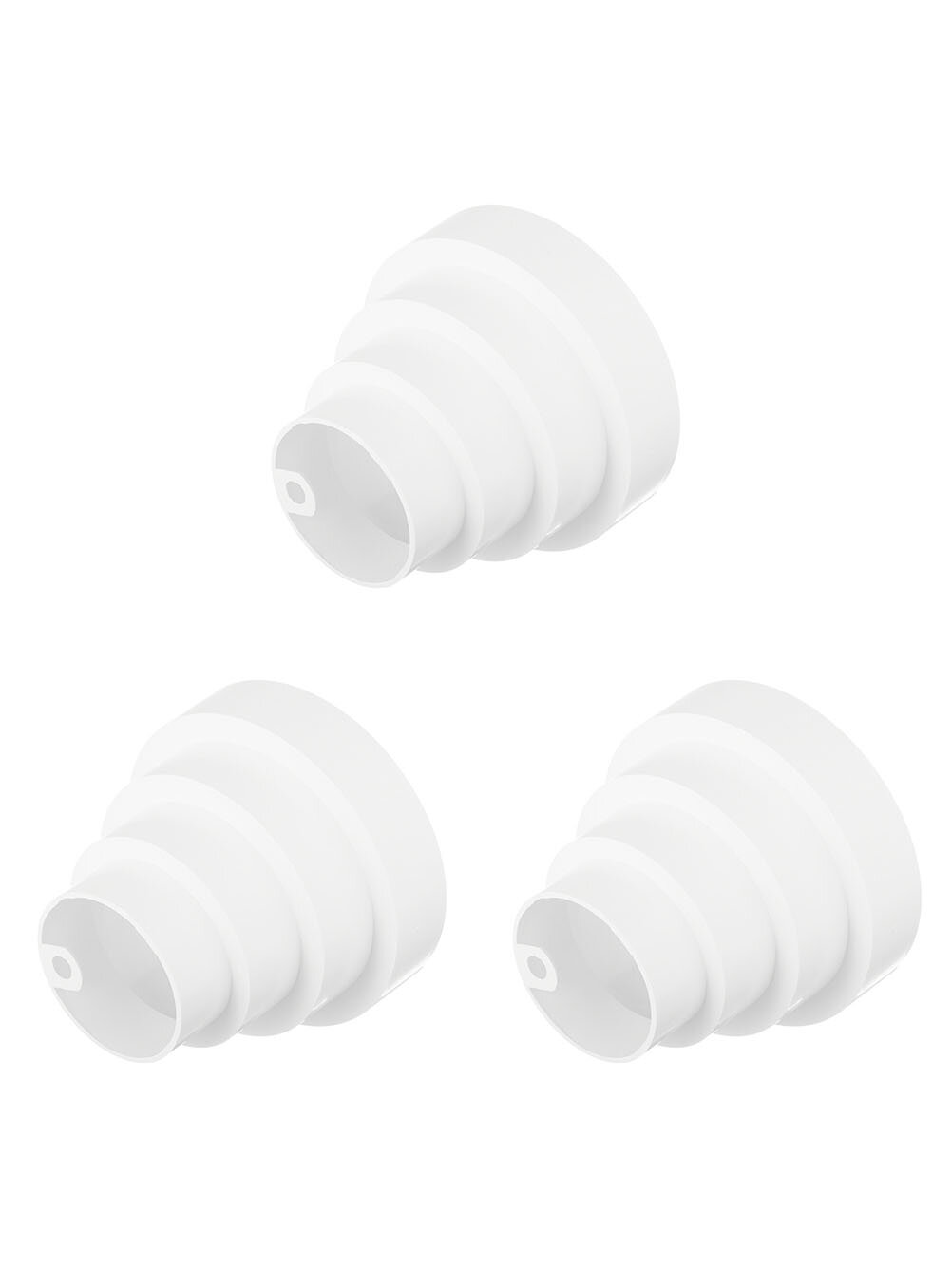 Соединитель для круглых воздуховодов центральный пластиковый d80/100/125/150 мм (3 шт.)