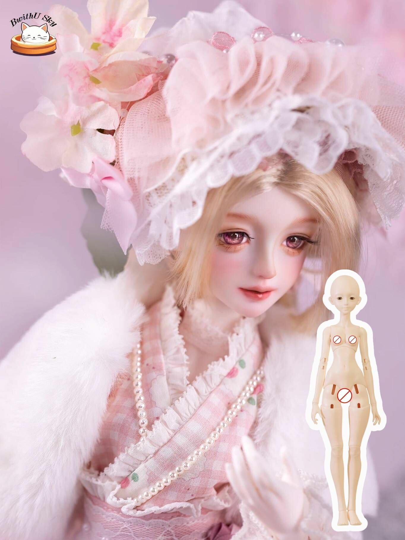 Кукла-принцесса BwithU Xuetu, 1/4, обнаженная кукла с нормальной кожей, без макияжа, без аксессуаров