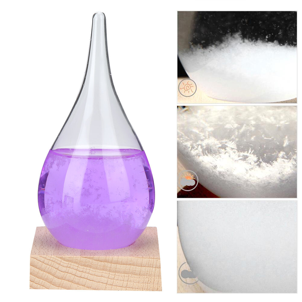 Инновационная стеклянная бутылка для прогноза погоды в форме капли, украшение для дома, фиолетовый