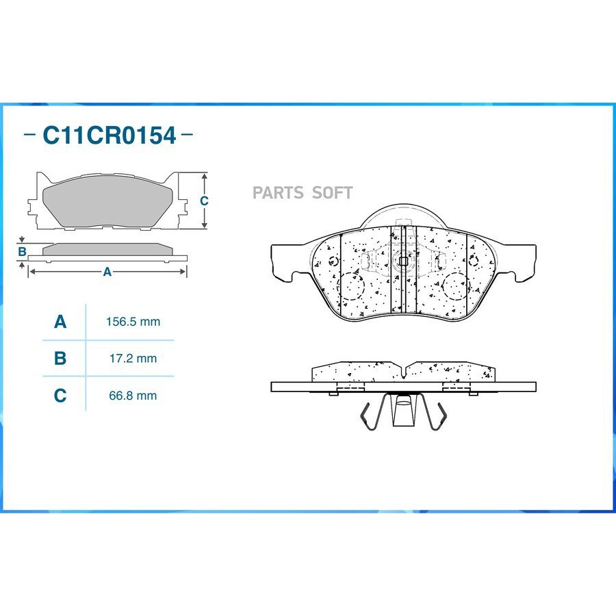 CWORKS Тормозные колодки передние, Low Metallic (Замена для C11CR1081)