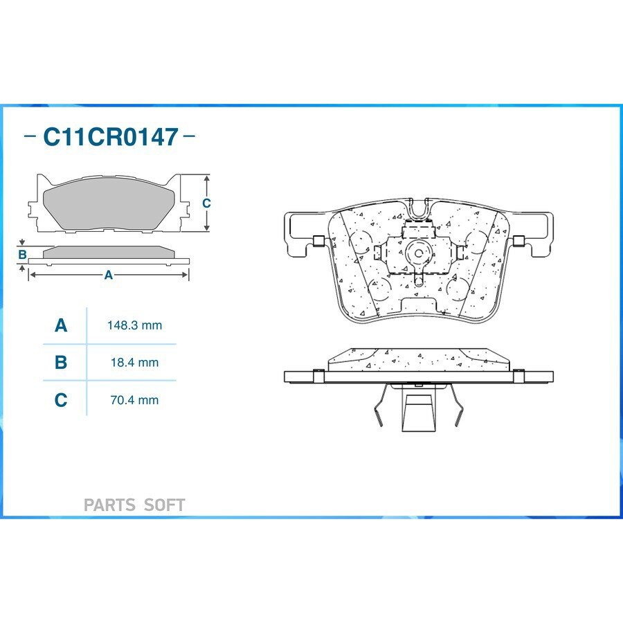 CWORKS Тормозные колодки передние, Low Metallic