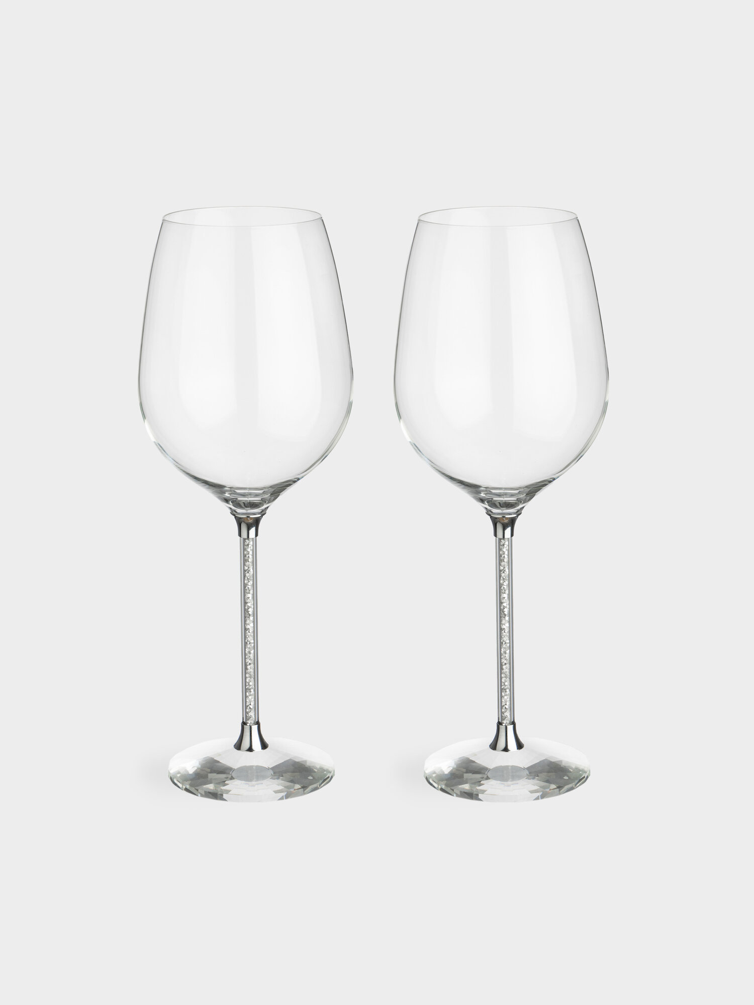 Бокал для вина, 600 мл, 2 шт, стекло/стразы, Серебристые кристаллы, Diamond