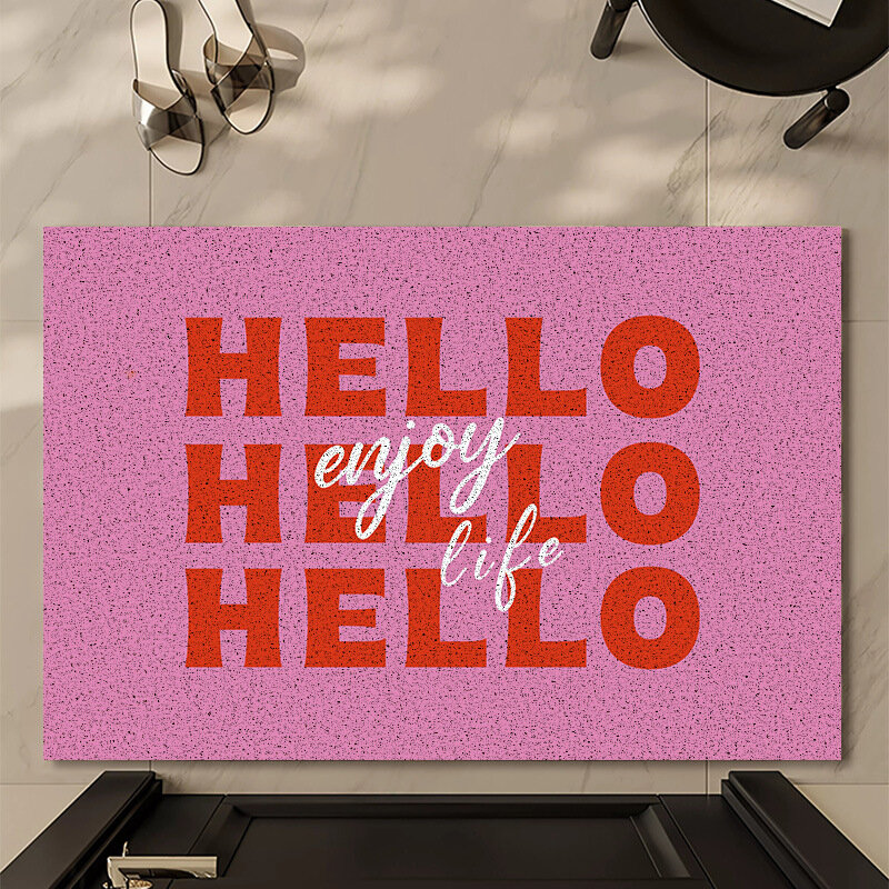 Коврик, ПВХ, 50 см x 80 см, антискользящий, современный рисунок, красный