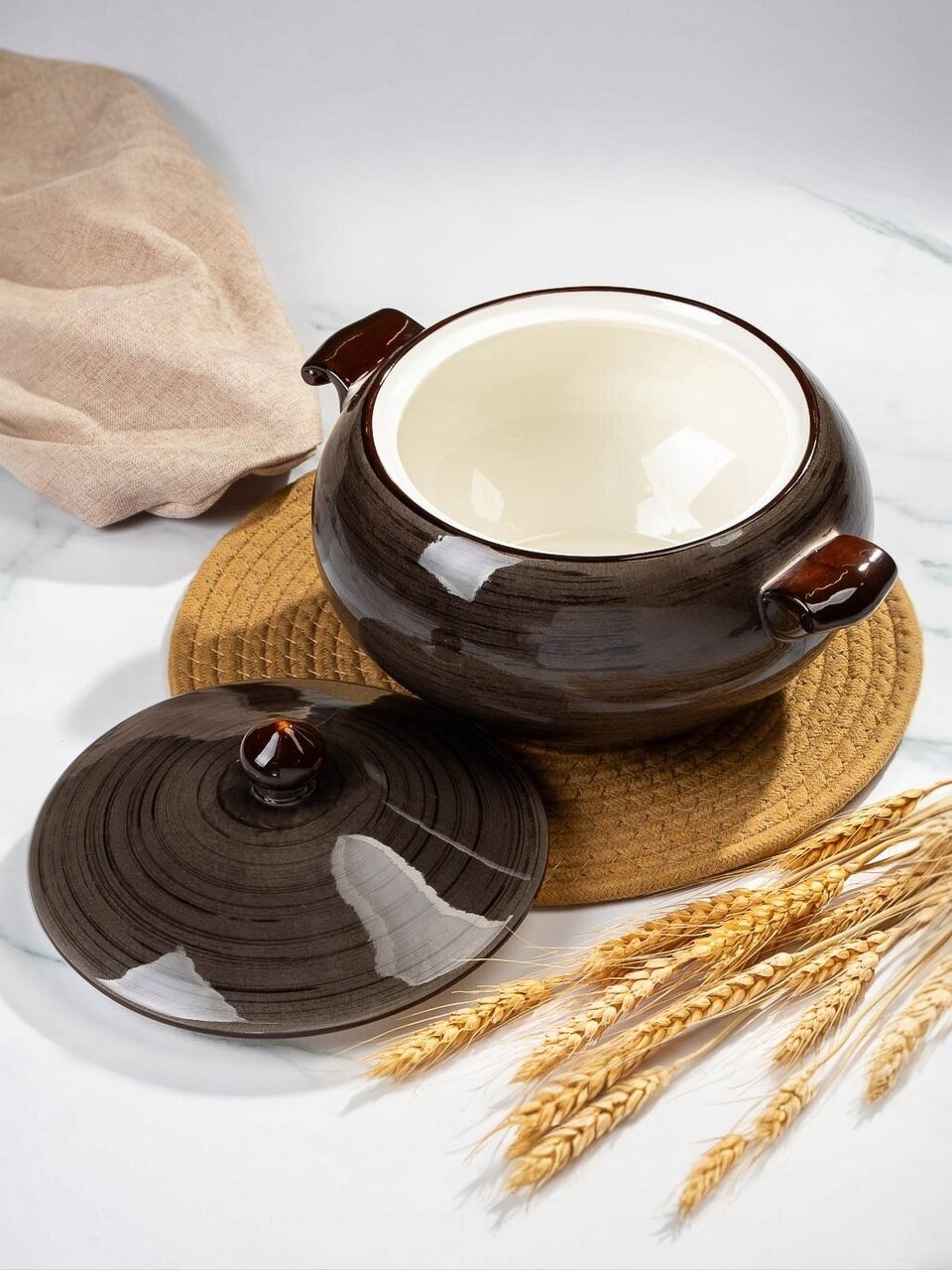 Супник керамика, 2.3 л, 25.3х20.3х16.8 см, Графит, Y4-9035