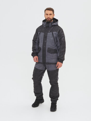 Костюм демисезонный Huntsman Горка-Люкс ткань Breathable Camo цвет Серый размер 44-46/170-176 (демисезон)