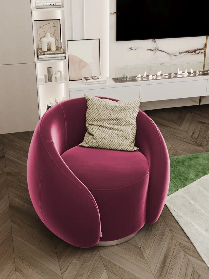 Кресло мягкое в современном стиле ROTONDO на поворотном основании 360