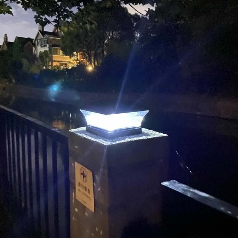 Уличный светильник солнечный 6-8 ч работы, двойной свет белый/теплый, для сада, двора, дорожек 18x18x10.5 см