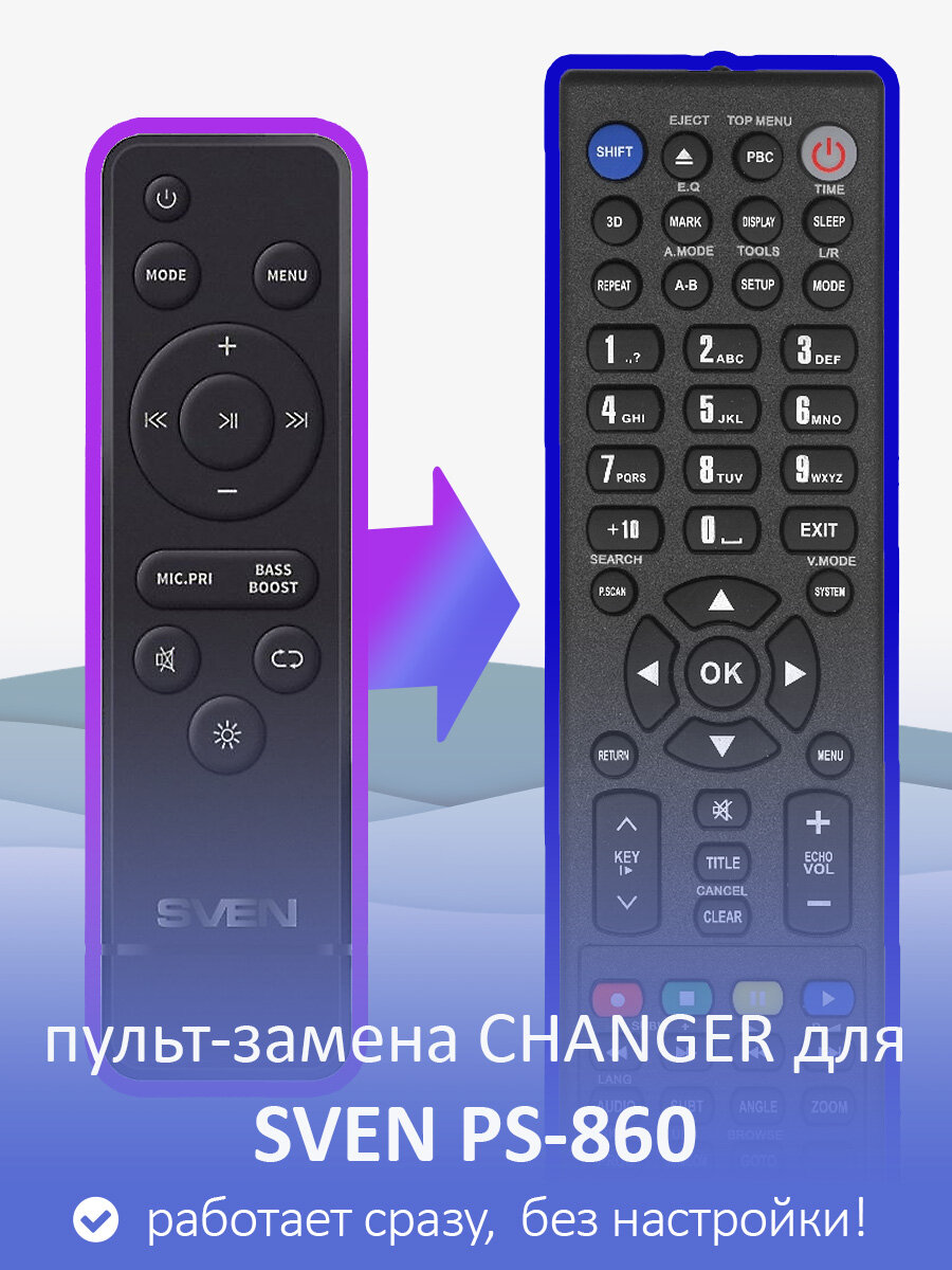Пульт-замена для SVEN PS-860