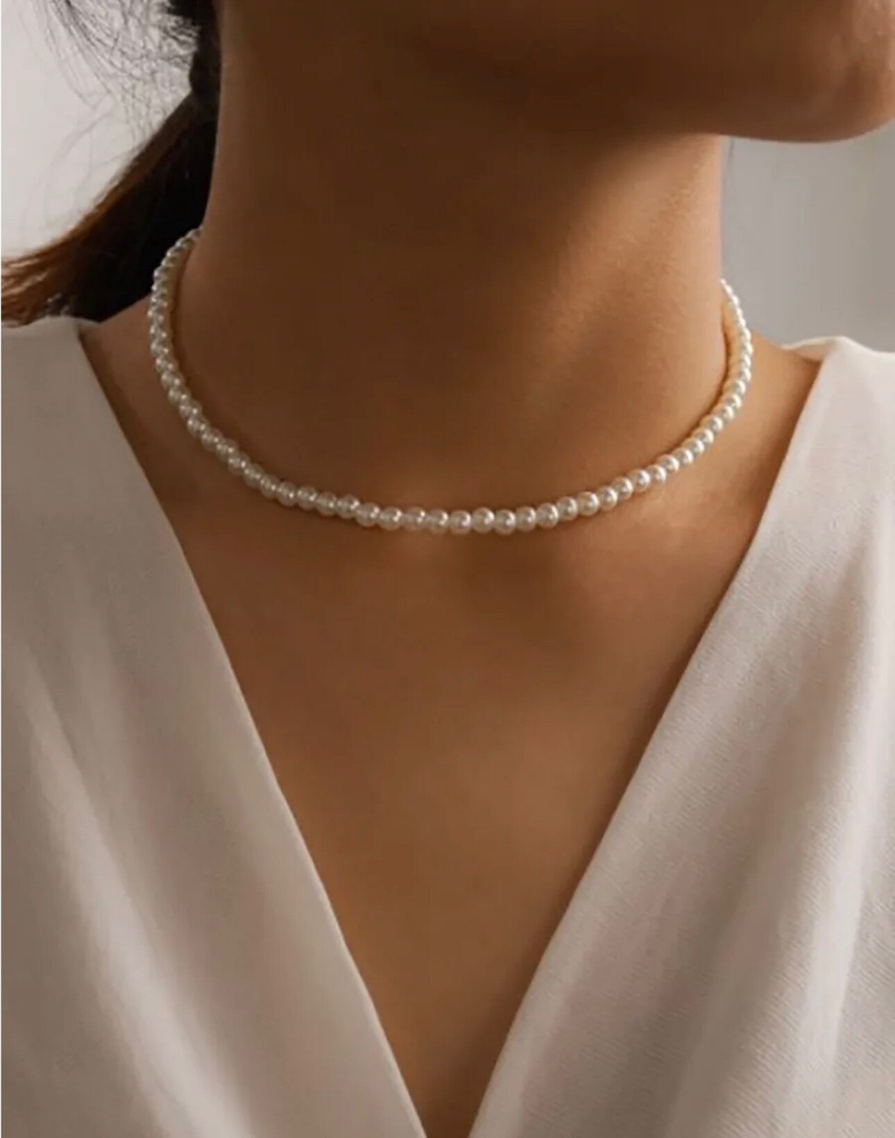 Чокер, жемчуг имитация