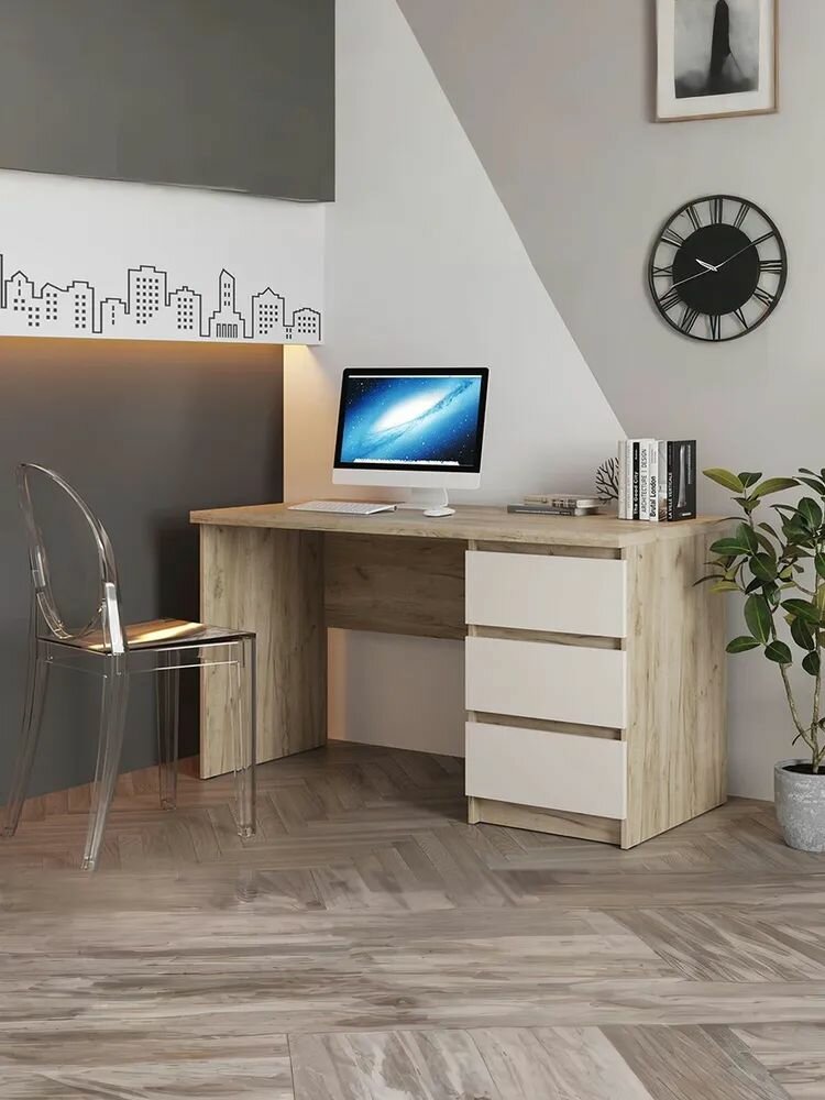 Стол письменный с выдвижными ящиками Бостон 1350х760х670 мебельный РАЙ