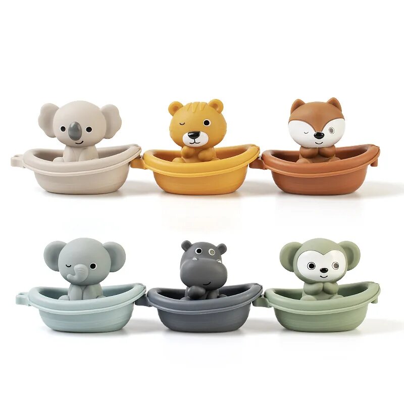 Силиконовые игрушки для ванной Mix 6pcs