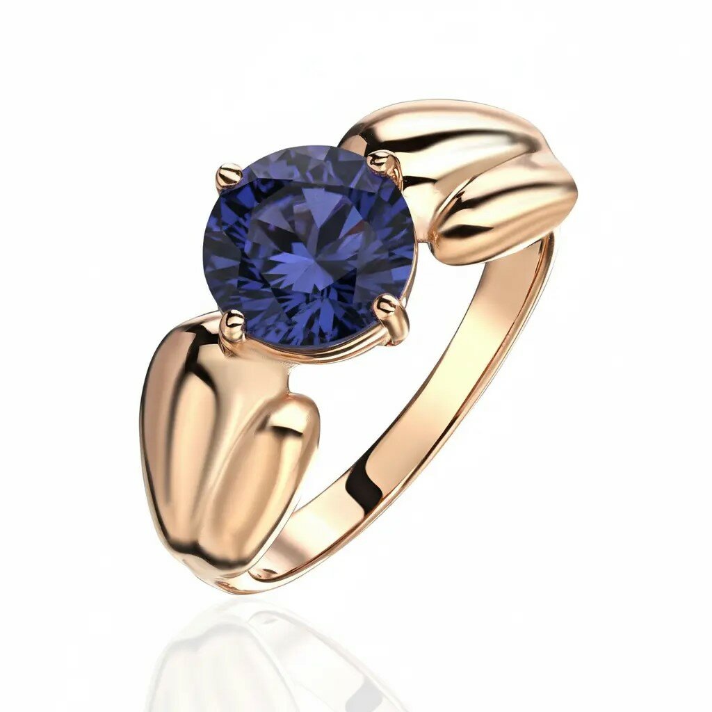 Кольцо, красное золото, 585 проба, танзанит