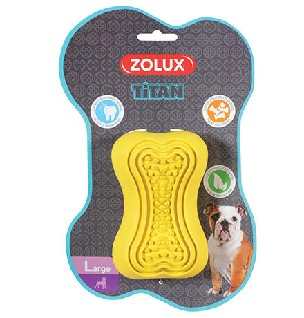 Игрушка Золюкс для собак Кость-кормушка Резина L 11,5 см Желтая