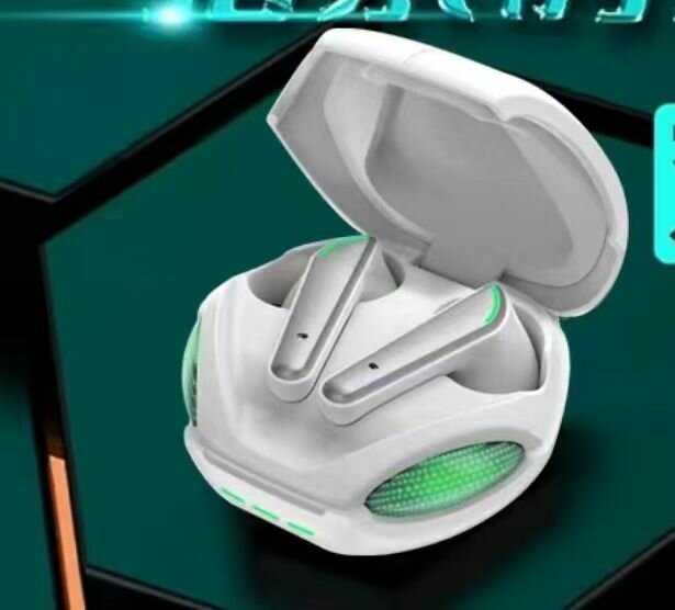 Игровые беспроводные наушники Air Termit, BT 5.3, зарядный чехол 300 мАч, Белый