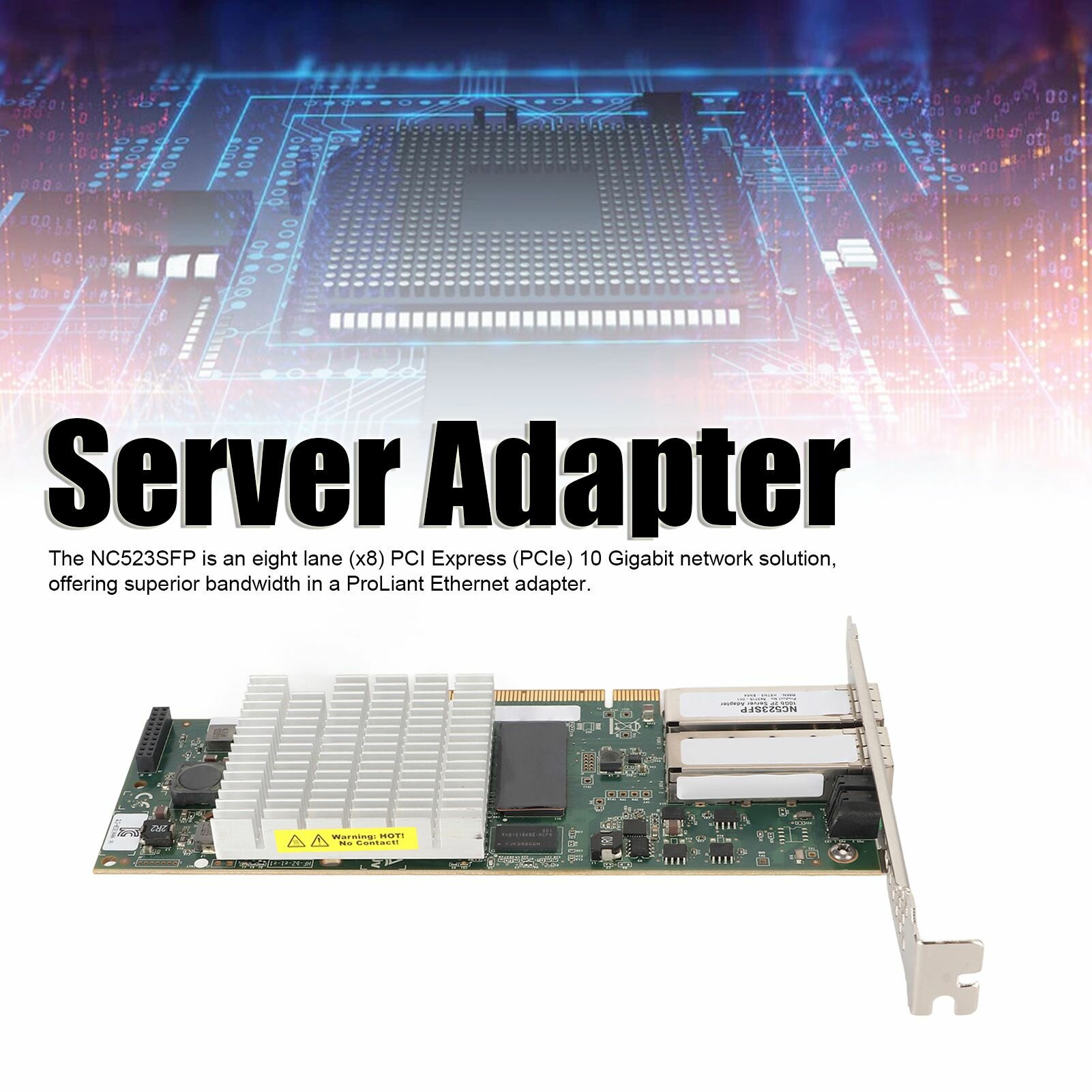 Сетевая карта 10Gb, 2x SFP, PCI-E x8, для сервера HP