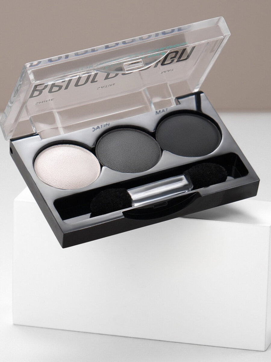 Тени для век 3-цветные color mania тон 31 серые Belor design