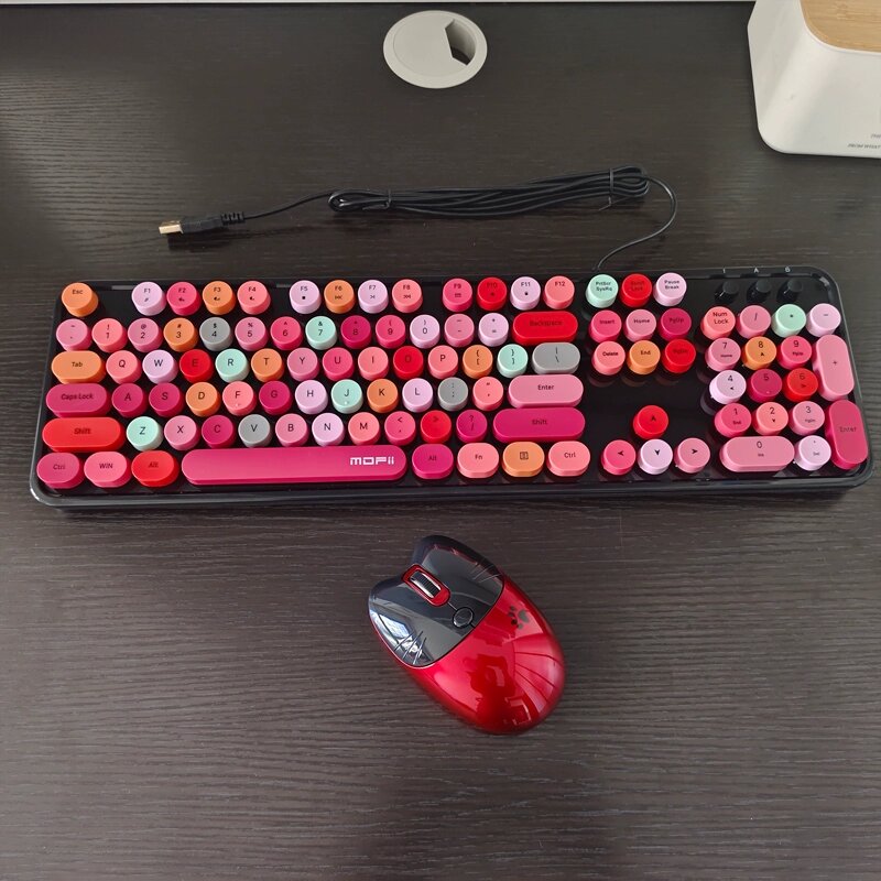 Беспроводной комплект клавиатуры и мыши Mofii Zero для девочек, для компьютера, ноутбука, офисной работы, приятный на