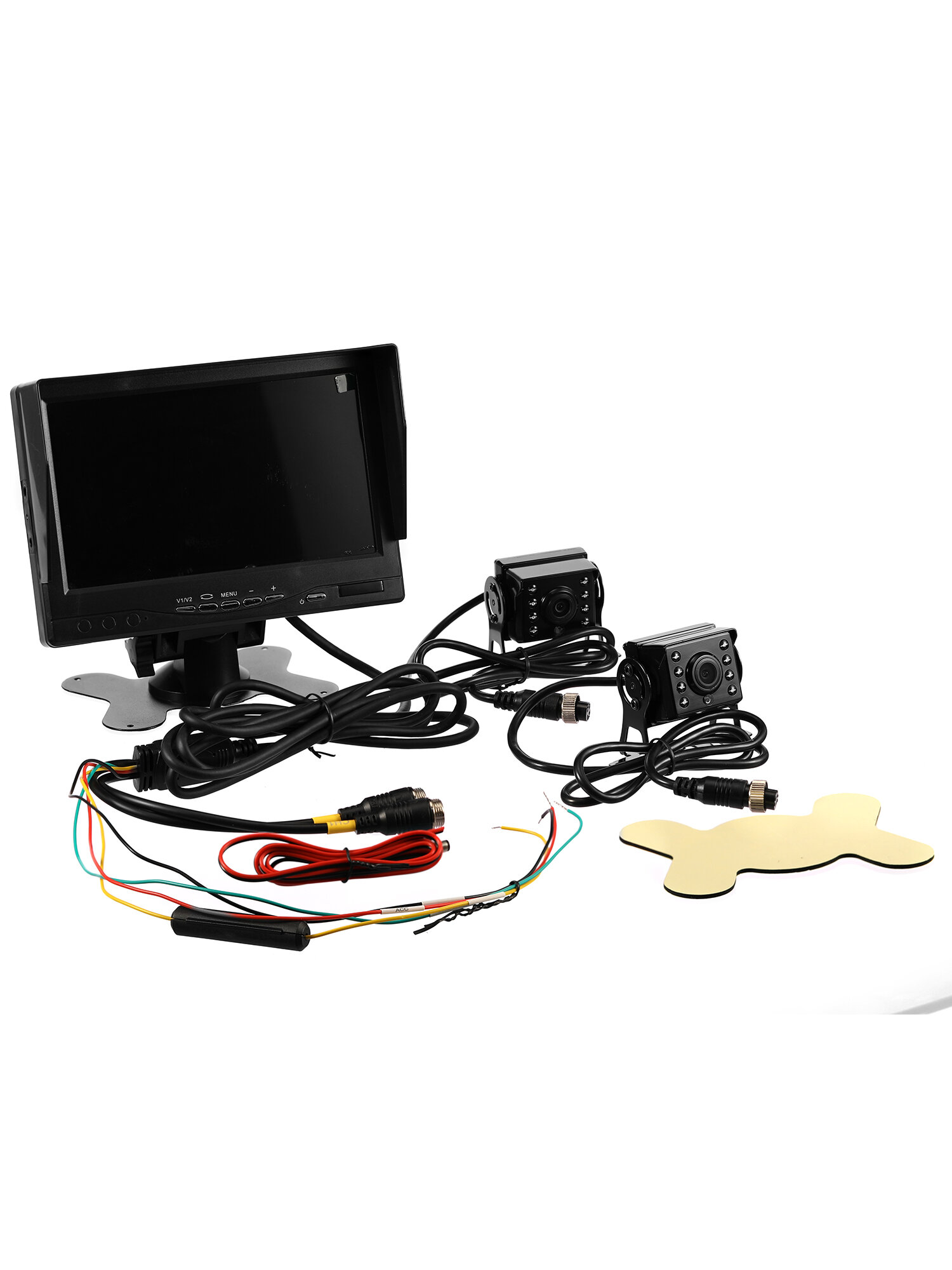 7" 2-канальный FHD-дисплей с НВ-камерой и циклической записью на SD-карте