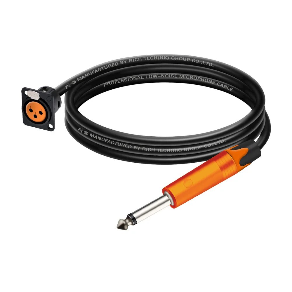 Thamtrank YP01-BK+C1021F-BK+Z03-SL-BK-BK аудиокабель XLR на 6,35 мм 0.5M, Mono-Orange