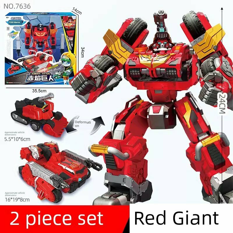 Диамант-версия робота Topo Warrior Red Flame Giant двухкомпонентный для мальчиков, подарок ко дню рождения