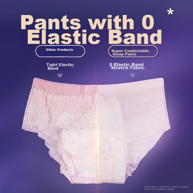 Sofy Ultra-Thin Sleep Pants, No Elastic Band, Plus Size, Comfortable Sleep Pants, Sanitary Napkins, XL Size, 5 Pieces, Suitable for Hip Circumference 90-115cm