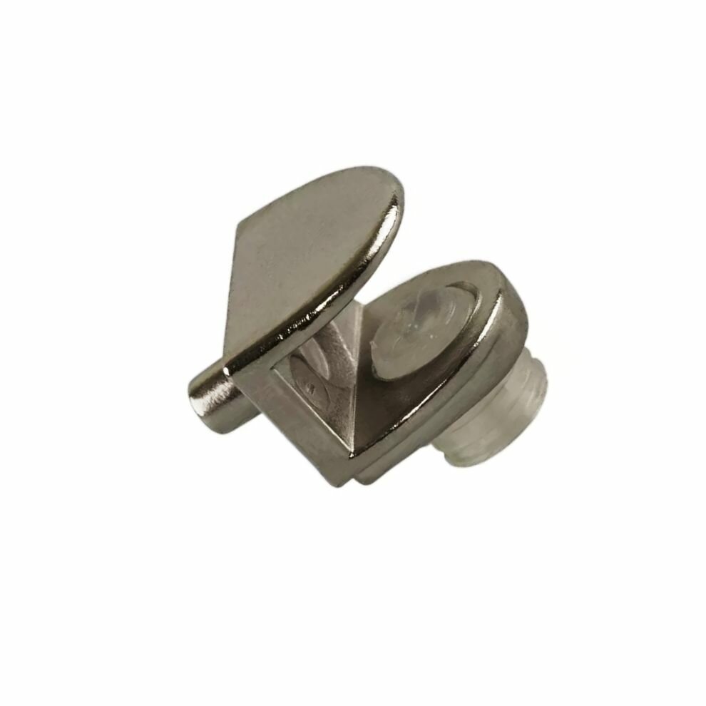 FIRMAX FA04 Полкодержатель для стеклянных полок толщиной до 8 мм, с фиксацией, цинк, никель 4 шт